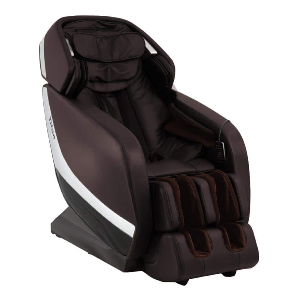 TITAN Jupiter XL Series Brown Faux Leather Reclining 3D Massage Chair ...