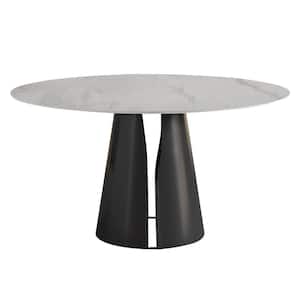 Lesly Modern Round Jade White Patek Philippe Stone Top 53.15 in. Carbon ...