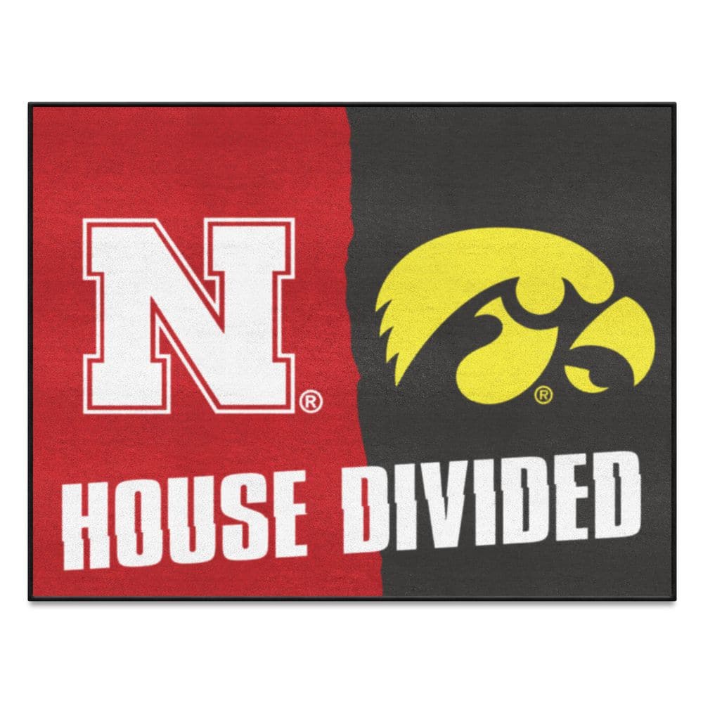 FANMATS NCAA House Divided - Nebraska / Iowa 33.75 in. x 42.5 in. House ...