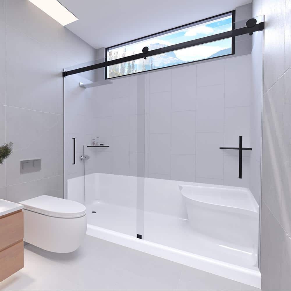 NuVo Winter White-Tetherow 60 in. W. x 32 in. x 83 in. Base/Wall/Door ...