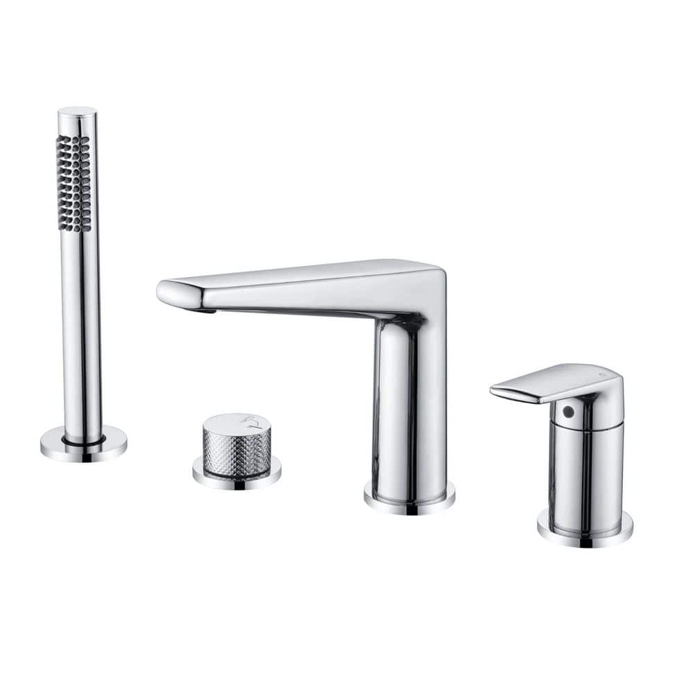 AIMADI Single-Handle Deck-Mount Roman Tub Faucet with Hand Shower ...