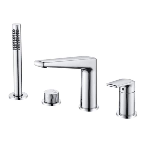 AIMADI Single-Handle Deck-Mount Roman Tub Faucet with Hand Shower ...