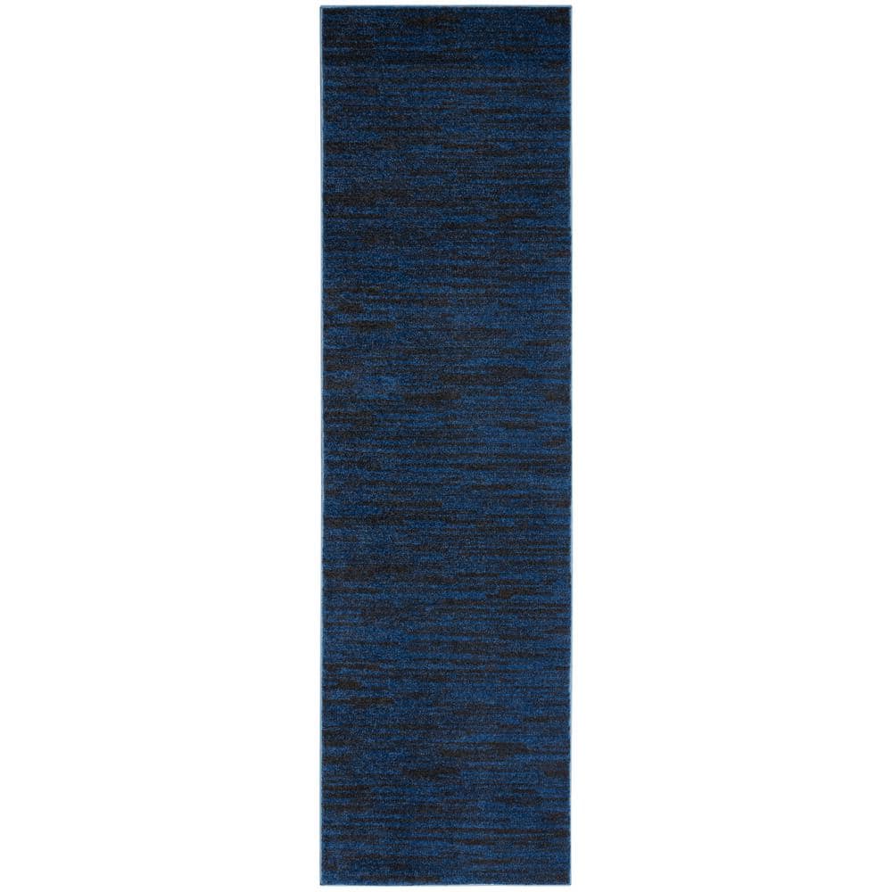 Nourison Essentials 2 ft. x 6 ft.Midnight Blue Kitchen Runner Solid ...