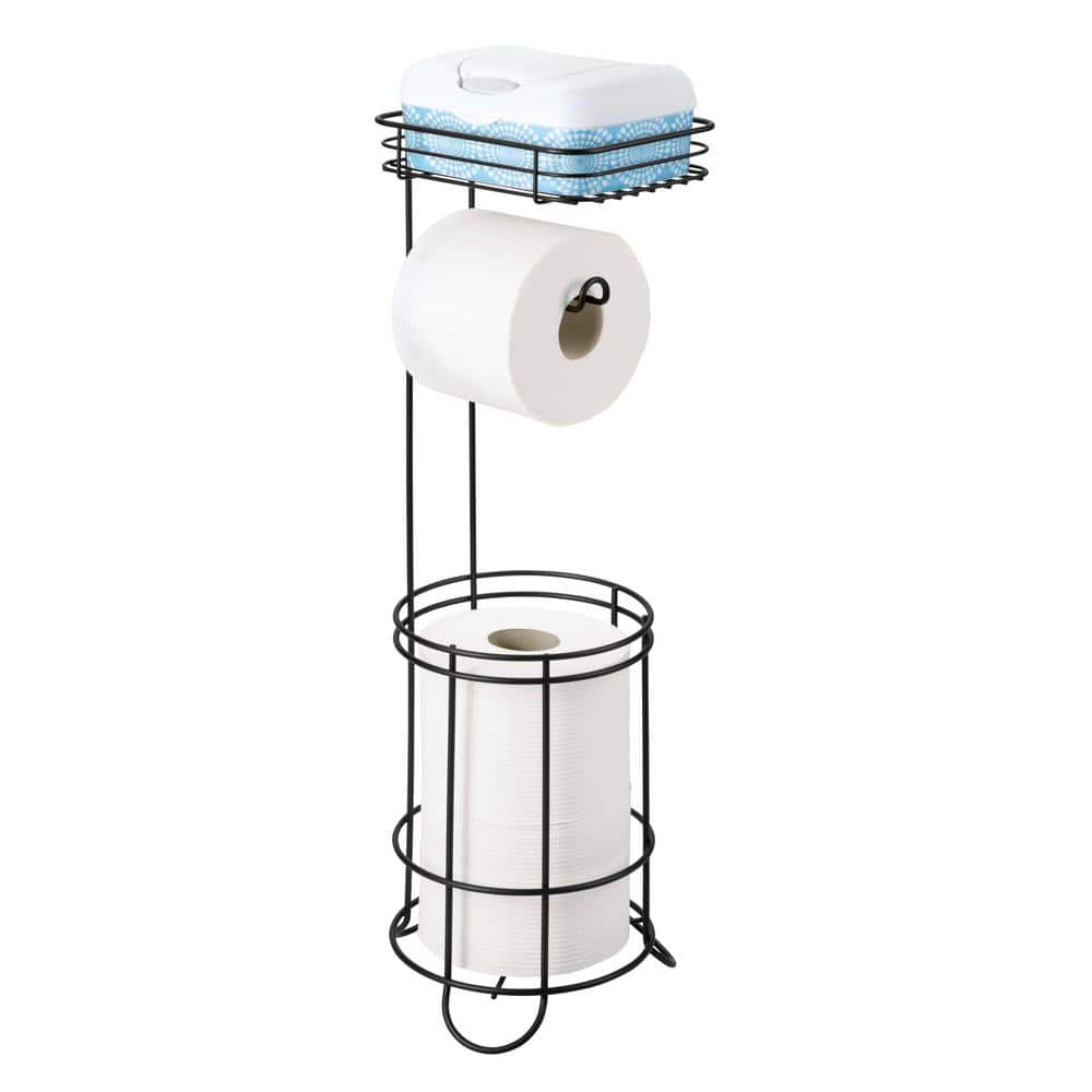 iDesign Tissue Reserve with Dispenser and Shelf Matte Black 10153 - The ...