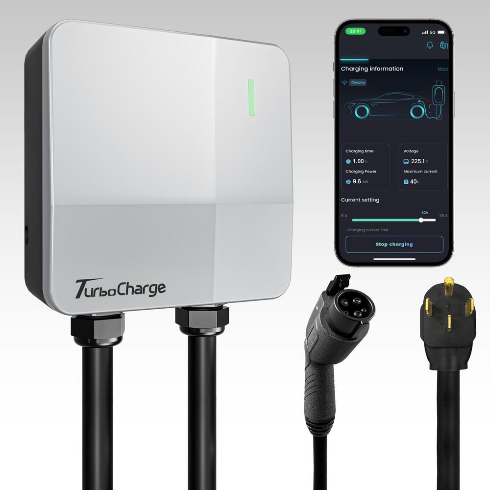 TurboVibe 240-Volt Electric Vehicle Charging Station with NEMA 14-50 ...