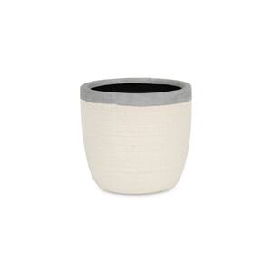 HomeRoots 5.75 in. x 5.75 in. White, Gray Indoor/Outdoor Ceramic ...
