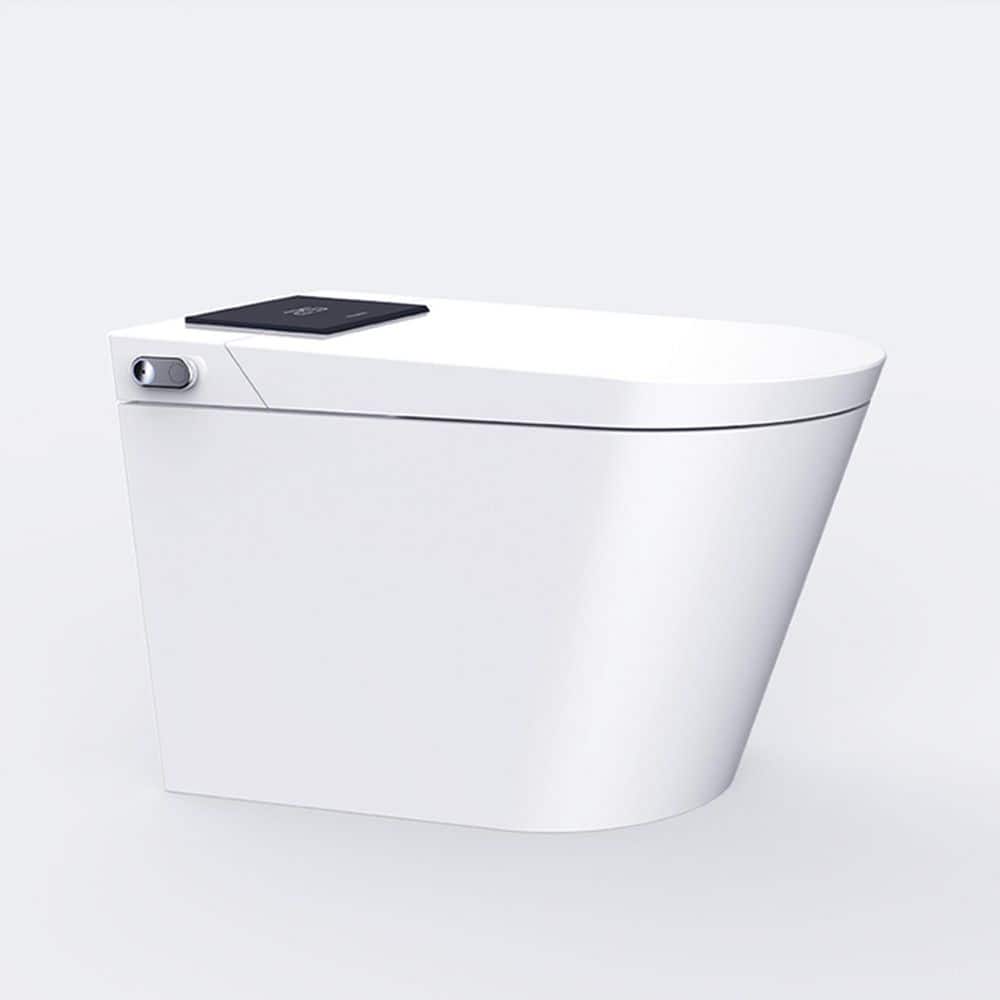 SJ STAR&JANE Elongated Smart Toilet Bidet 1.32 GPF in White with Auto ...