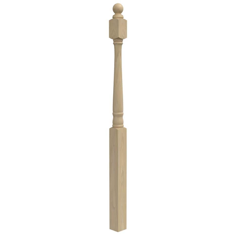 EVERMARK Stair Parts 4040 54 in. x 3 in. Poplar Ball Top Newel Post for ...