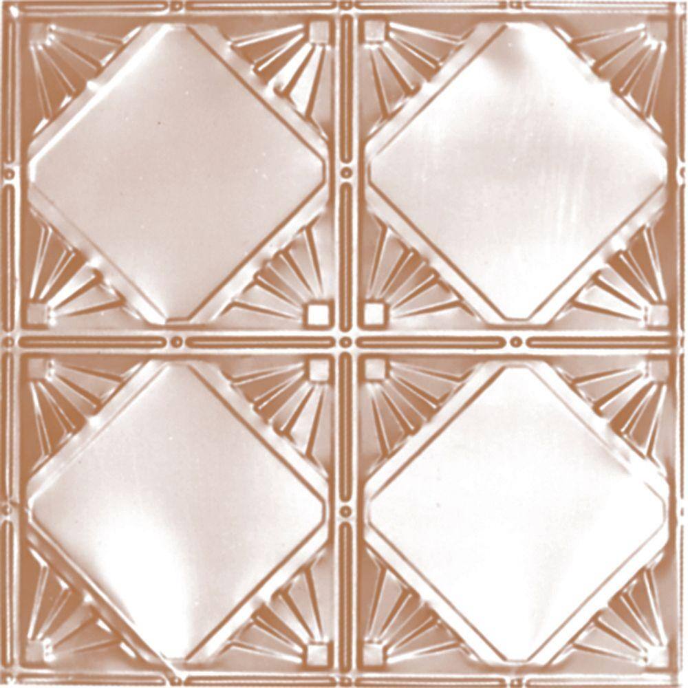 Shanko 2 ft. x 2 ft. Lay-in Suspended Grid Tin Ceiling Tile in Satin ...