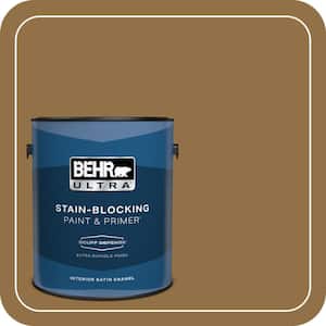 BEHR PREMIUM PLUS 8 oz. #N280-7 Brass Button Semi-Gloss Interior ...