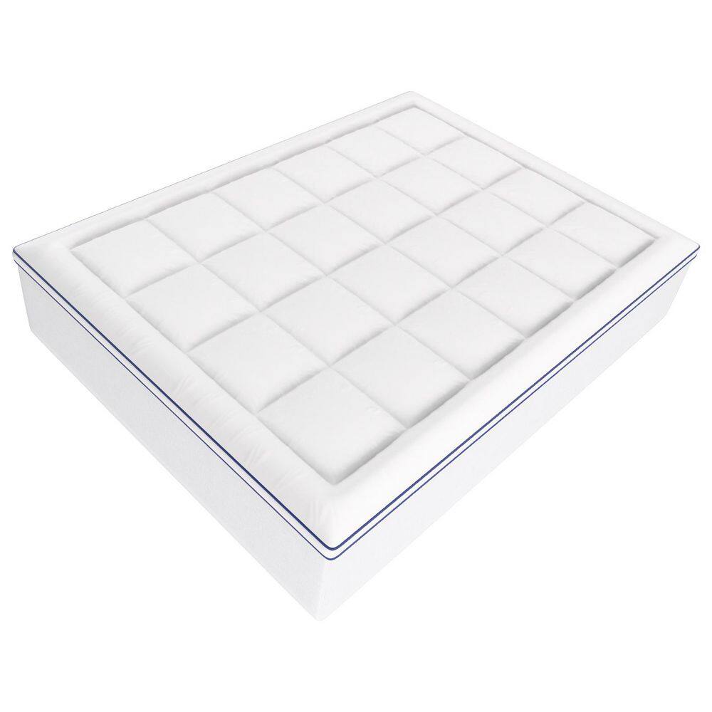 SKYSHALO Mattress Topper Queen Size 4 in. Thickness Memory Foam Fiber ...