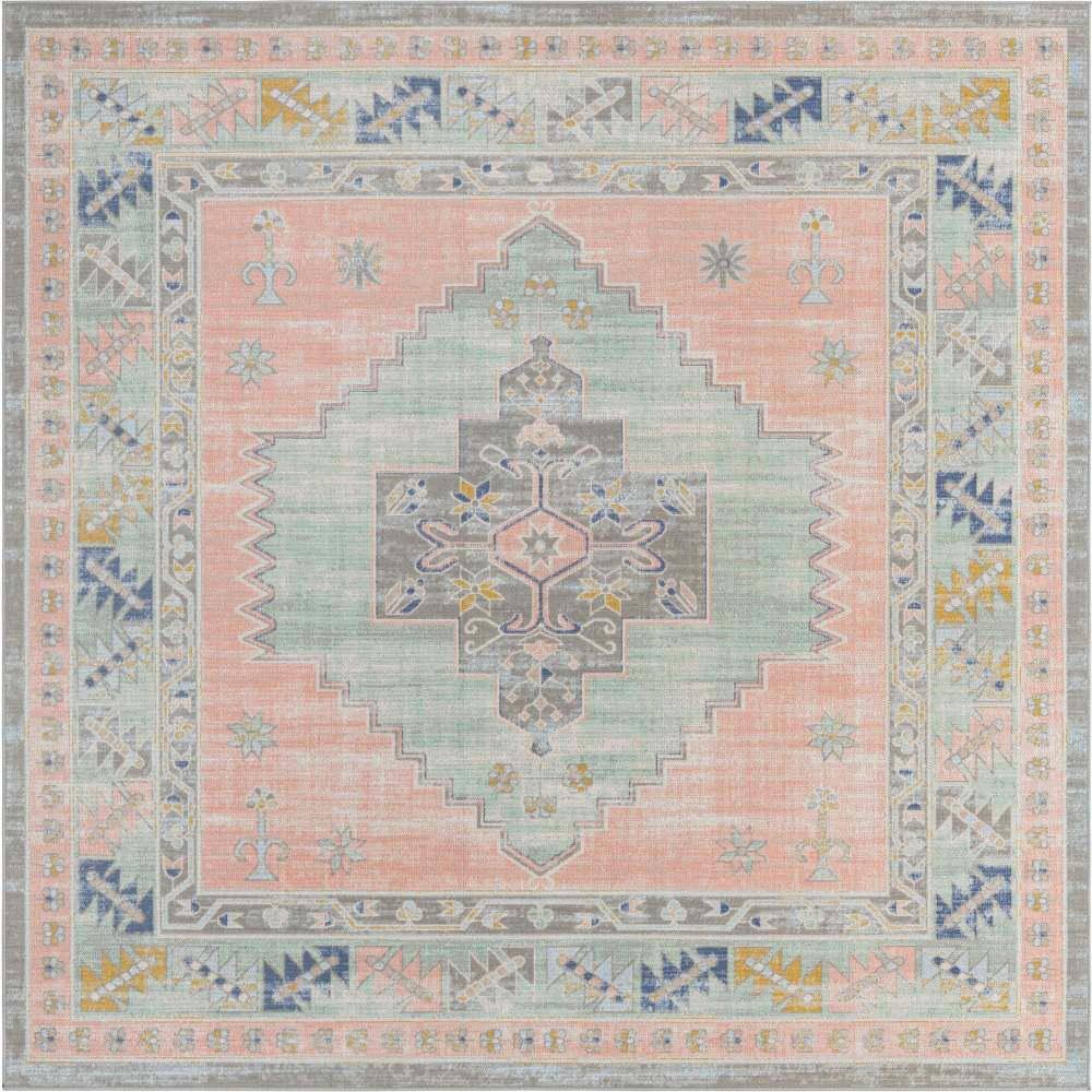 Unique Loom Whitney Geneva Pink 7 ft. 10 in. x 7 ft. 10 in. Area Rug ...