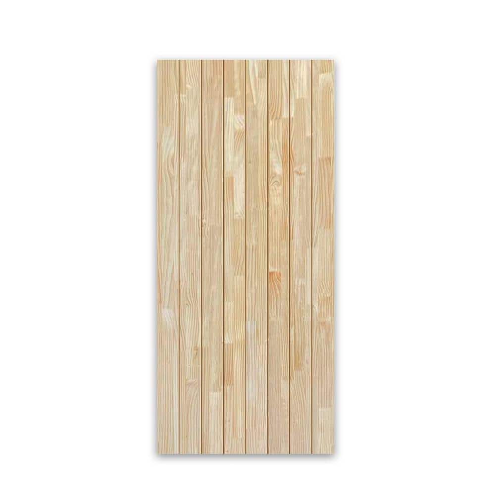 CALHOME 40 in. x 96 in. Hollow Core Natural Pine Wood Unfinished ...