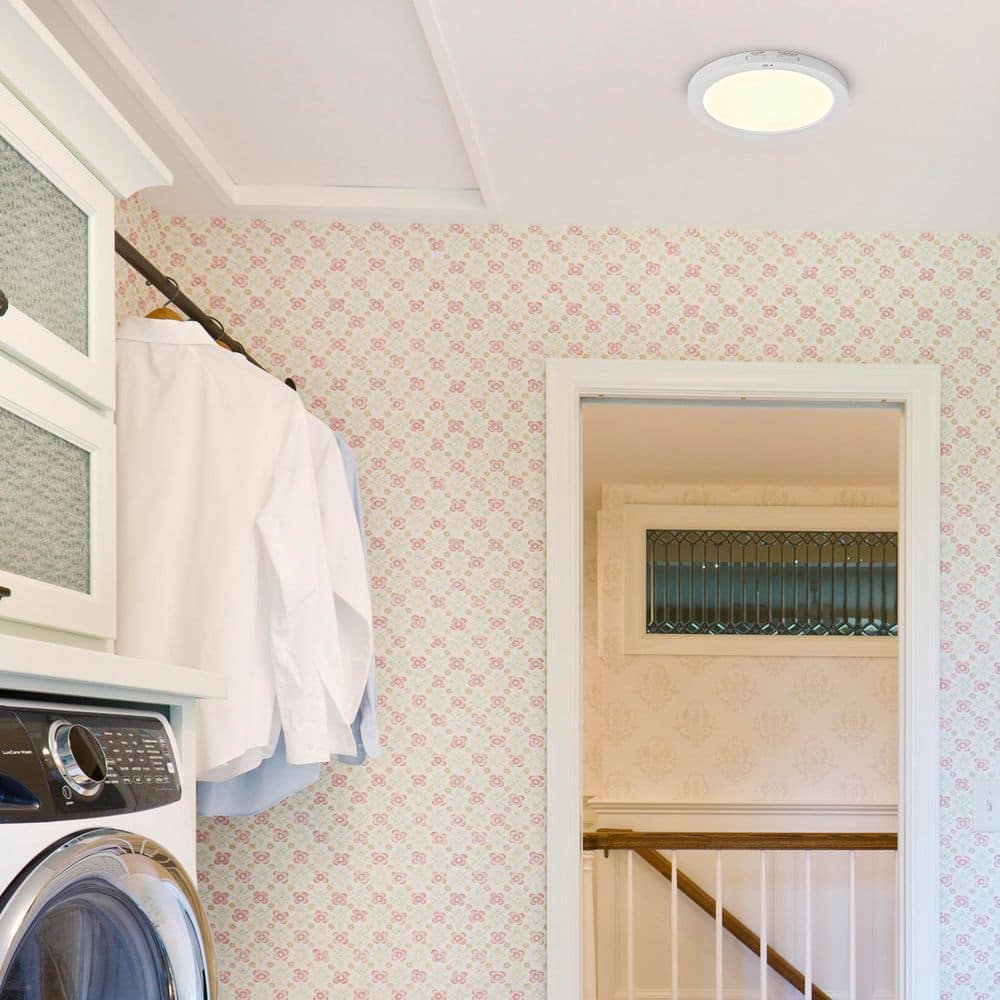 Maxxima 12 in. Round PIR Motion Sensor LED Ceiling Light Fixture, Flush ...