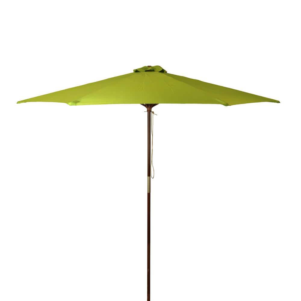 DestinationGear 9 ft. Classic Wood Market Patio Umbrella in Lime Green ...