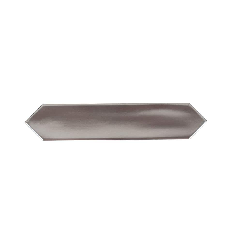 Apollo Tile Piquet Silver 2 in. x 10 in. Glossy Metallic Ceramic Picket ...