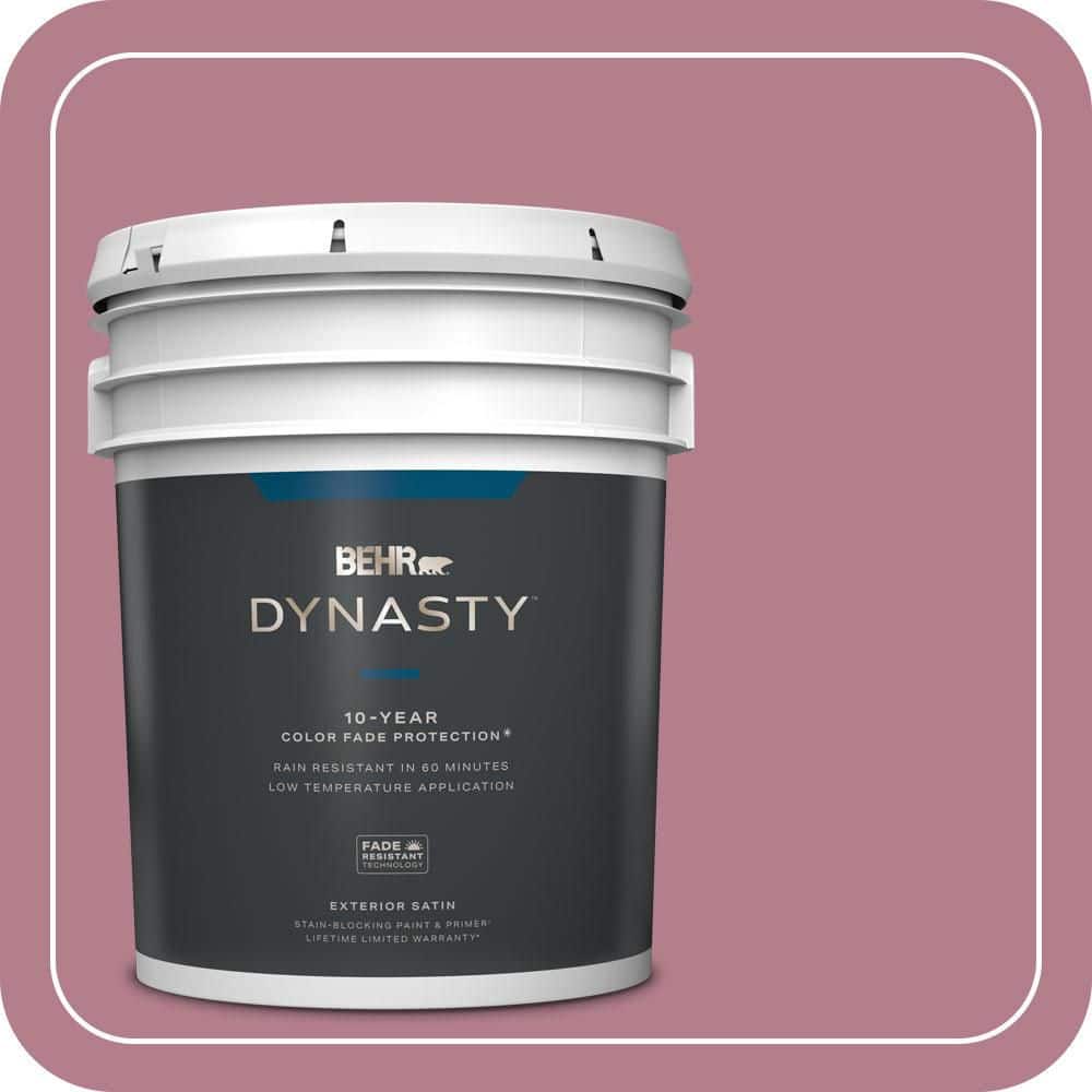 BEHR DYNASTY 5 gal. #100D-4 Degas Pink Satin Enamel Exterior Stain ...