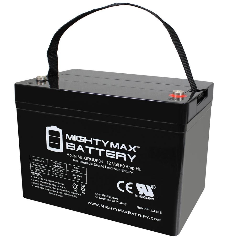 MIGHTY MAX BATTERY 12-Volt Group 34 Battery For Permobil C300 Corpus Jr ...