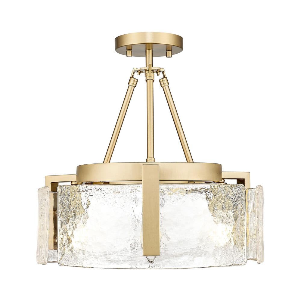 Golden Lighting Aenon 16.5 in. 3-Light Brushed Champagne Bronze Semi ...