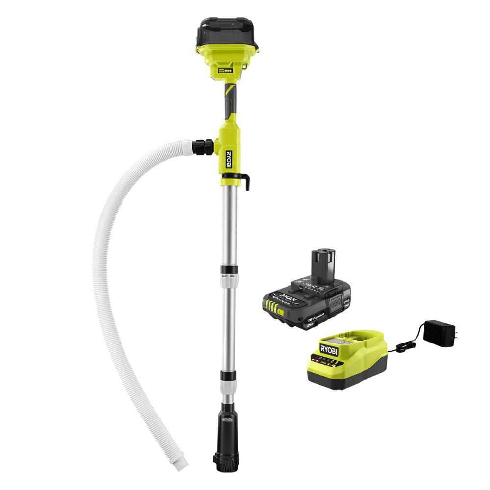 RYOBI ONE+ 18V Cordless 1/6 HP Telescoping Pole Pump with 2.0 Ah ...