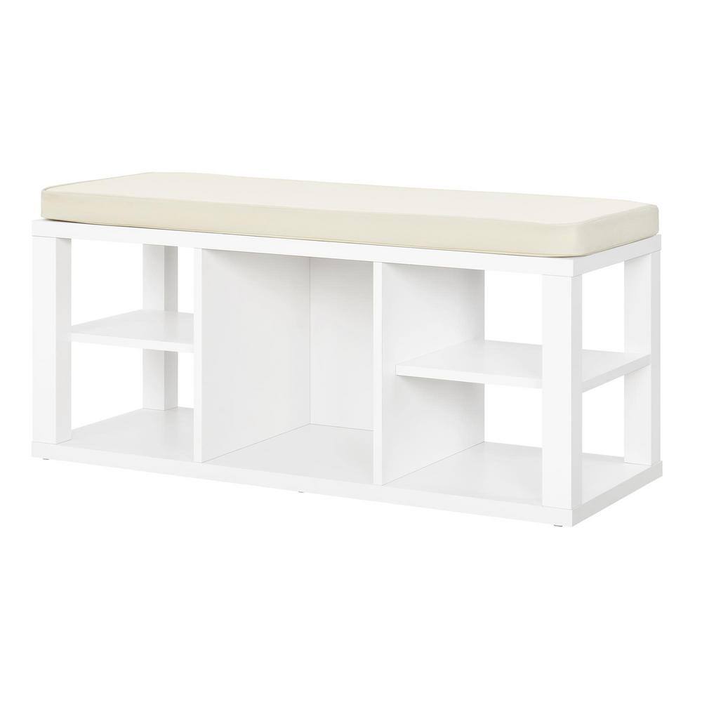 Ameriwood Home Nelson White Storage Bench HD79814 - The Home Depot