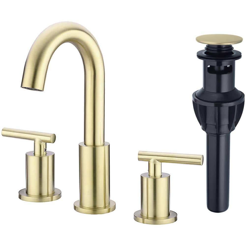 TRUSTMI 2 Handle 8 in. Brass Bathroom Sink Faucet 3 Hole Widespread ...