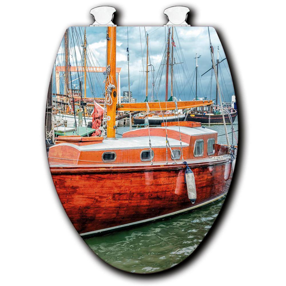 Marina Bound Elongated Closed Front Toilet Seat in White TSW-E-MRB ...