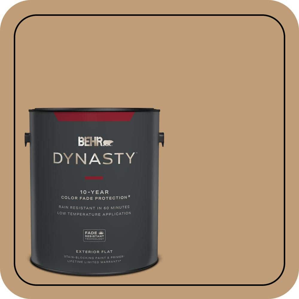 BEHR DYNASTY 1 gal. #300F-4 Almond Toast Flat Exterior Stain-Blocking ...
