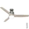 Hunter Neuron 52 in. Indoor Matte Silver Smart Ceiling Fan with Remote ...