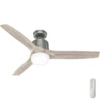 Hunter Neuron 52 in. Indoor Matte Silver Smart Ceiling Fan with Remote ...