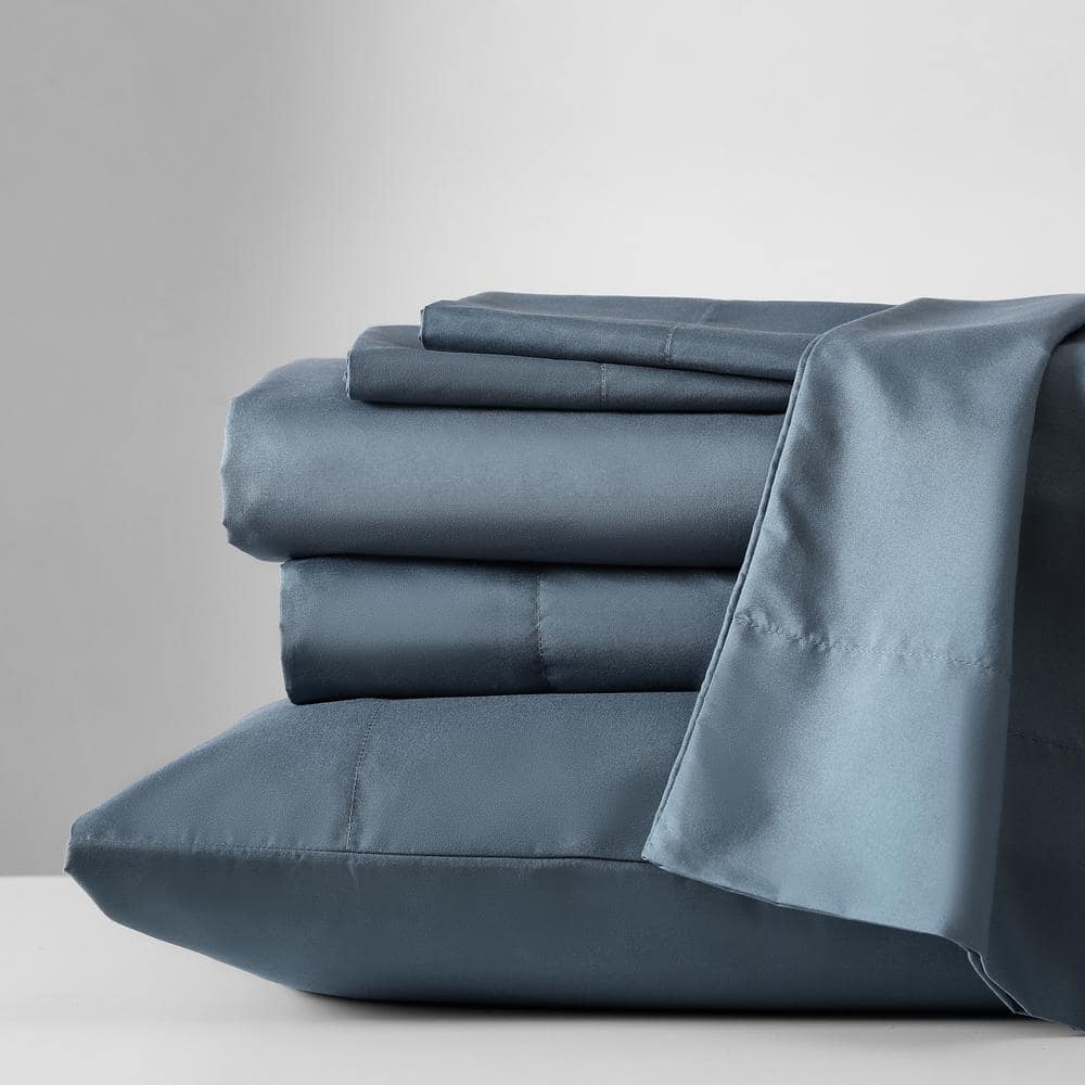 KENNETH COLE NEW YORK KCNY Solution 6-Piece Blue Microfiber Queen Sheet ...