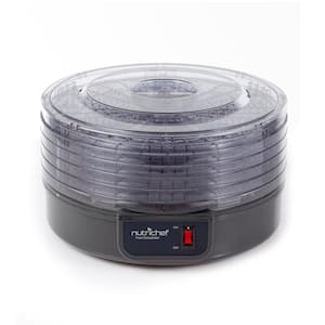 NutriChef 5-Tray Black Electric Countertop Food Dehydrator Food ...