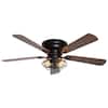 matrix decor 48 in. Indoor Black Flush Mounted Ceiling Fan with Light ...
