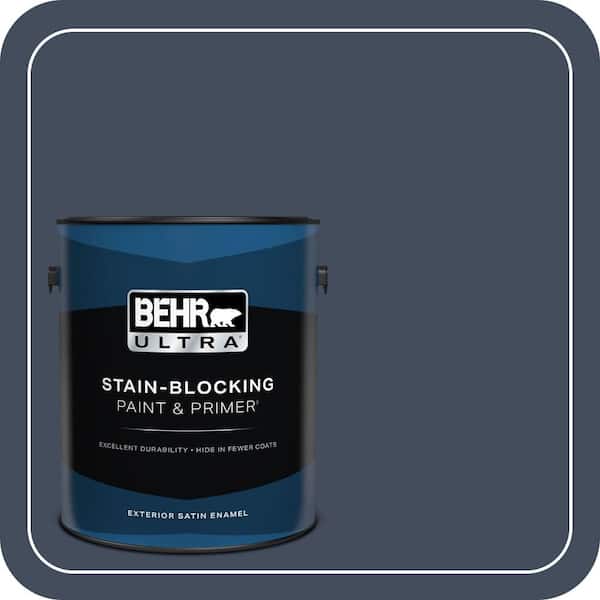 BEHR ULTRA 1 gal. #S520-7 Night Flight Satin Enamel Exterior Paint ...