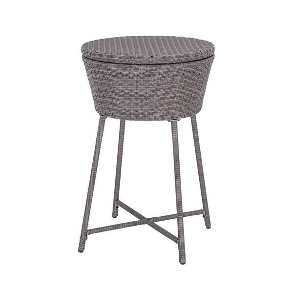 Grey rattan ice bucket table store