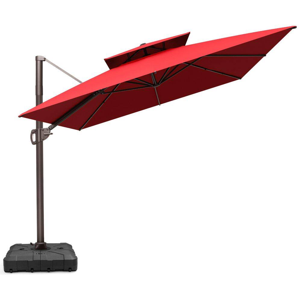 CLOUDFLY 12 ft. x 9 ft. Cantilever Patio Umbrella Vented Outdoor Offset ...