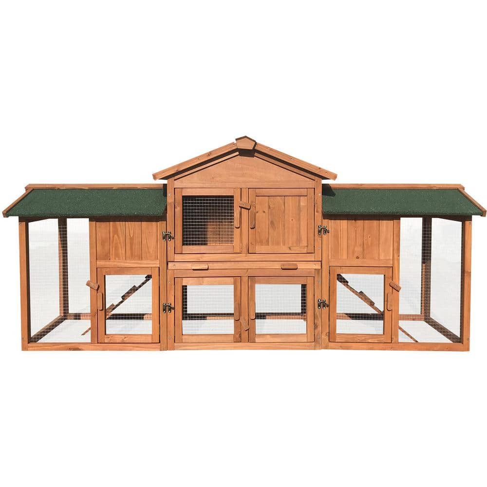 Hanover Outdoor Wooden Elevated Rabbit Hutch with Ramp, Waterproof Roof ...