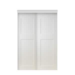 TRUporte 60 in. x 80.5 in. 2-Panel White MDF Sliding Door ...