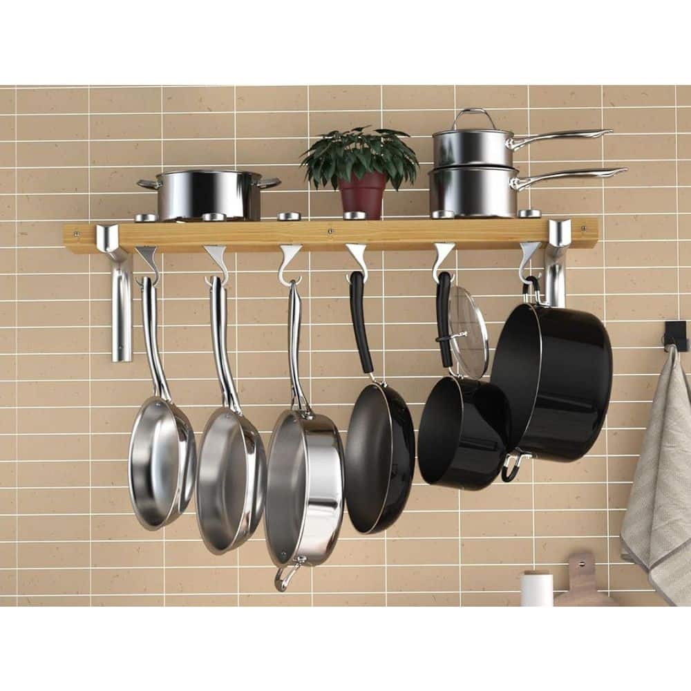 Cooks Standard Solid Cast Aluminum Ceiling Wall Hanging Pot Rack Hooks ...