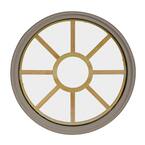 FrontLine 24 in. x 24 in. Round White 4-9/16 in. Jamb 9-Lite Grille ...