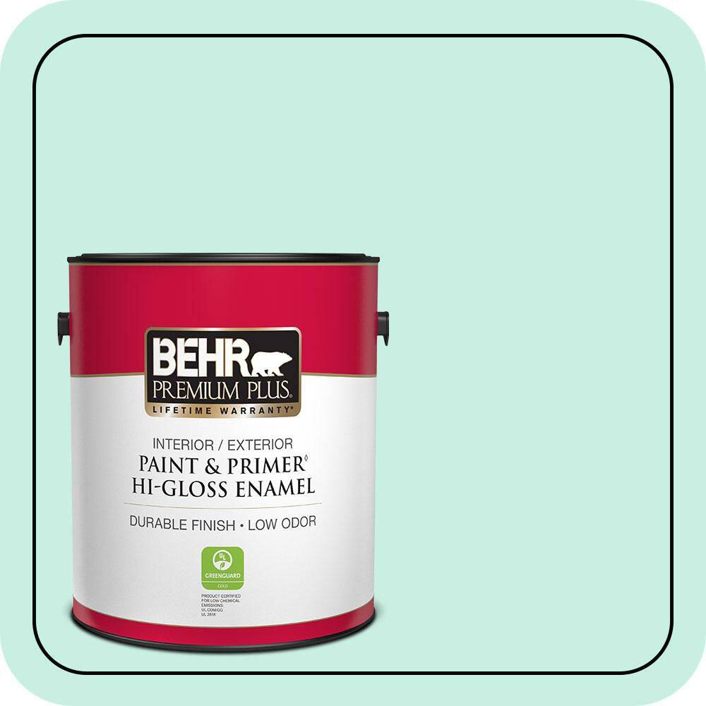 BEHR PREMIUM PLUS 1 gal. #P430-1 Summer House Hi-Gloss Enamel Interior ...