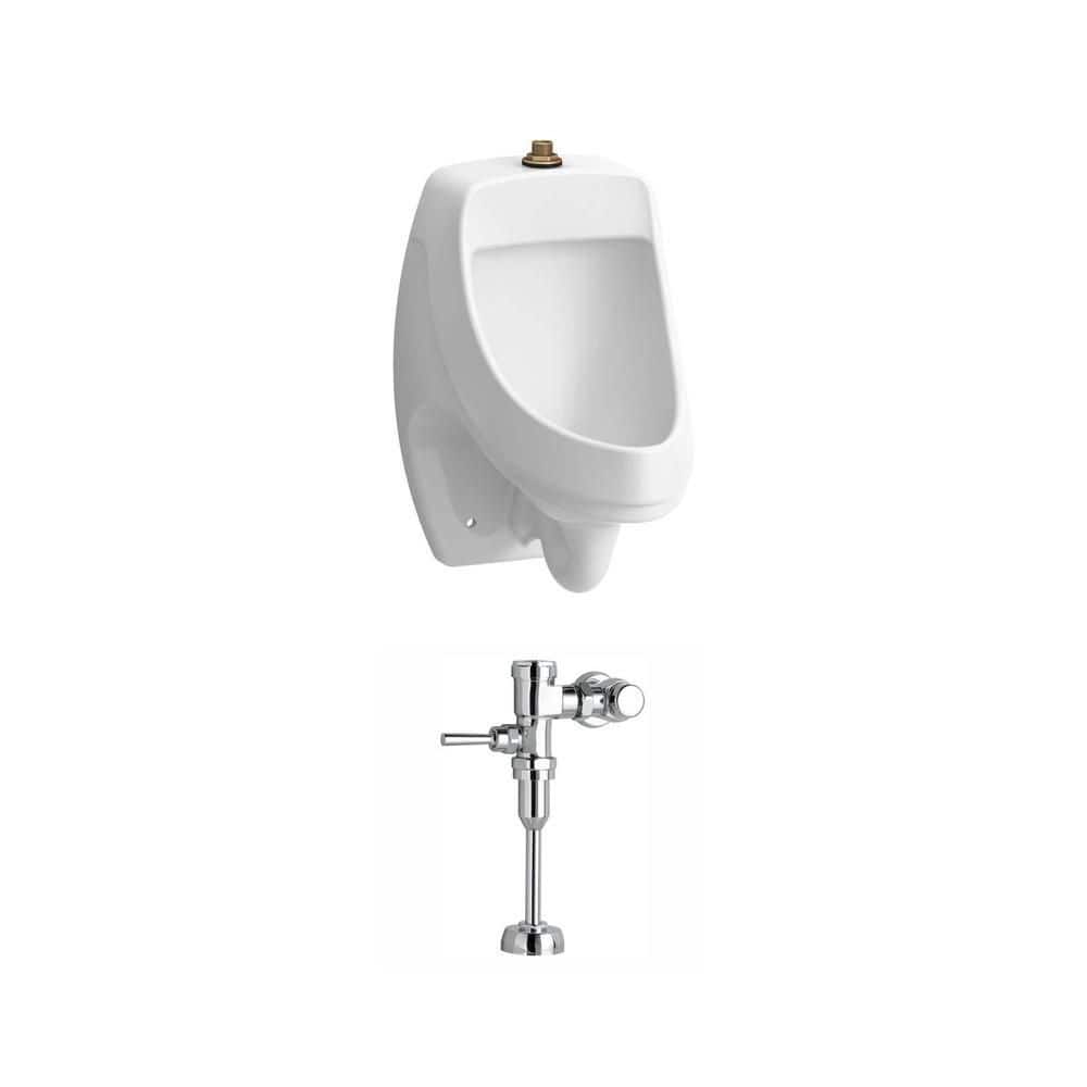 Dexter 0.125 GPF White Urinal with Top Spud and Ultima FloWise 0.125 ...