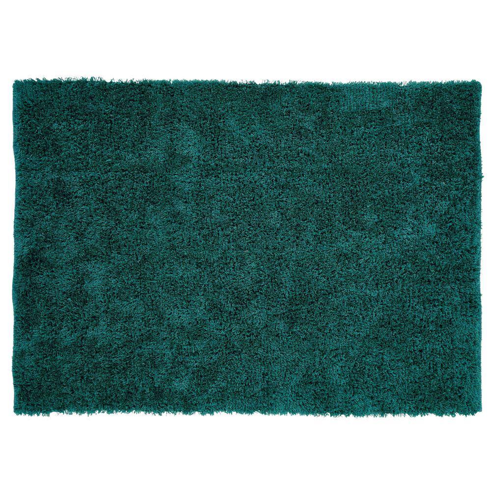 Chesapeake Merchandising Microfiber Shag Teal 7 ft. x 9 ft. Area Rug ...