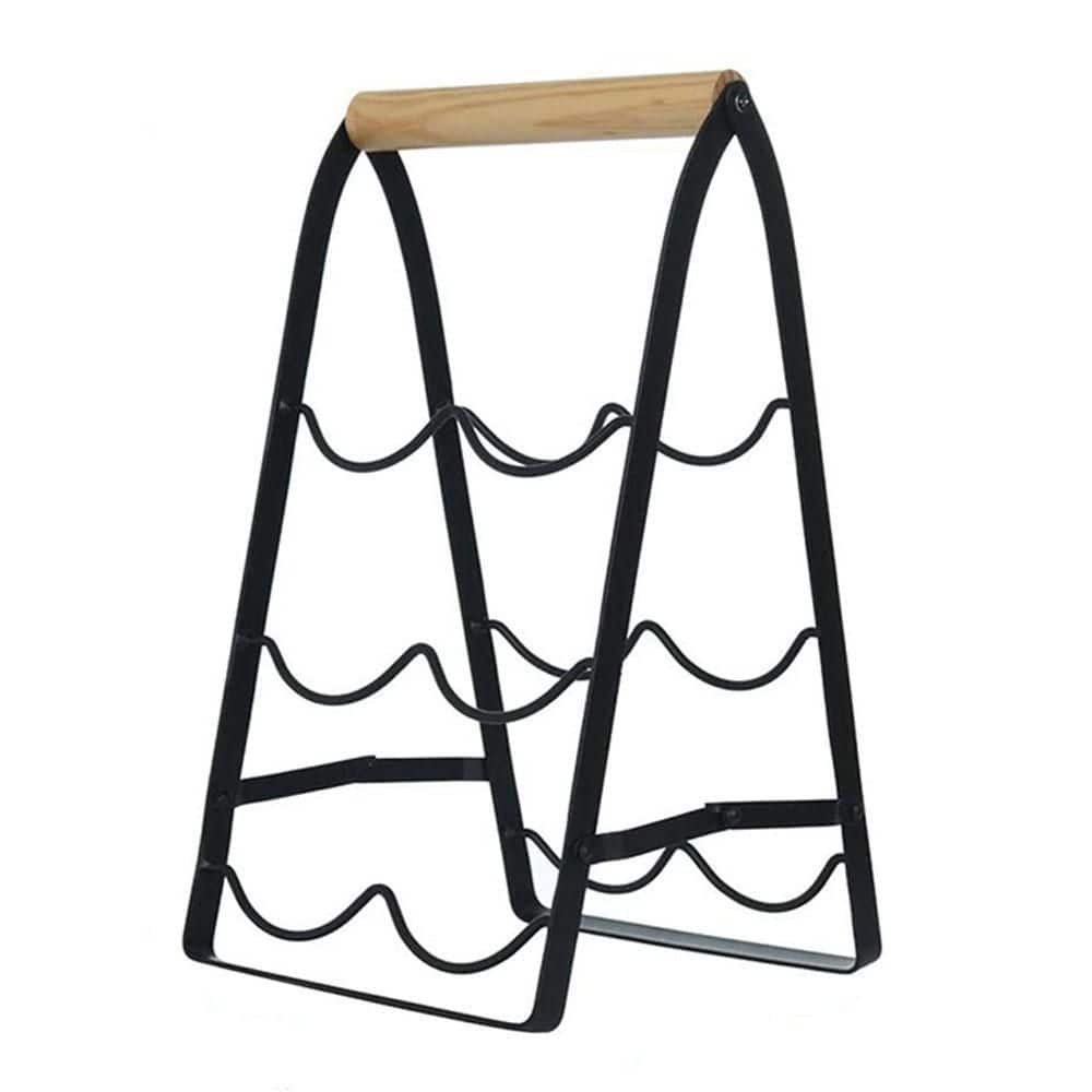EPOWP 6-Bottle Black Metal Tabletop Wine Rack LX-D0102H9NWEU - The Home ...