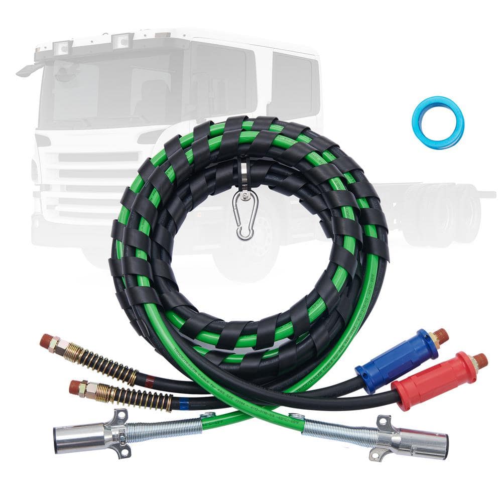 VEVOR 15 ft. Semi Truck Air Lines Kit 3-in-1 Air Hoses and ABS Power ...