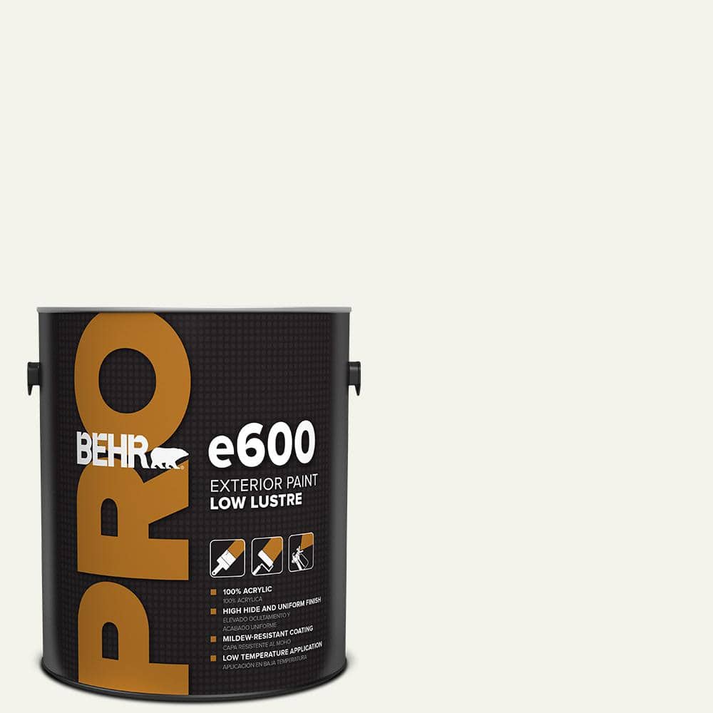 BEHR PRO 1 gal. #W-F-600 Snow Fall Low Luster Exterior Paint PR62001 ...