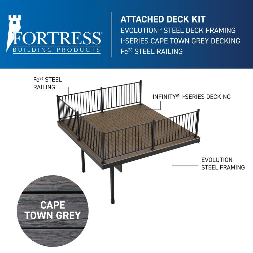 FORTRESS Infinity Attached 12 ft. x 12 ft. Cape Town Gray Composite ...