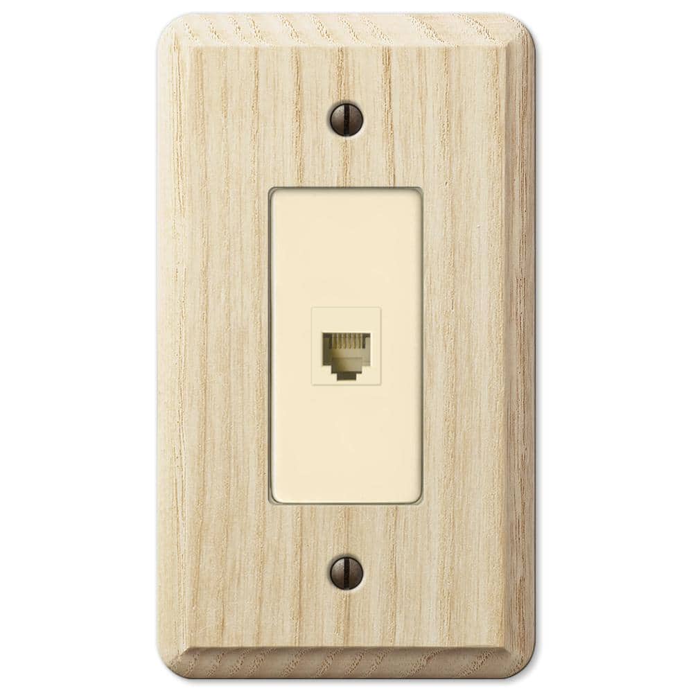 AMERELLE Contemporary 1 Gang Phone Wood Wall Plate - Unfinished Ash ...