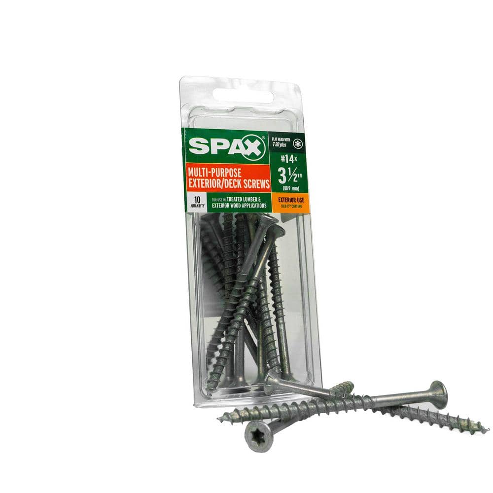 SPAX #14 x 3-1/2 in. Exterior Flat Head Deck Wood Screws Construction ...