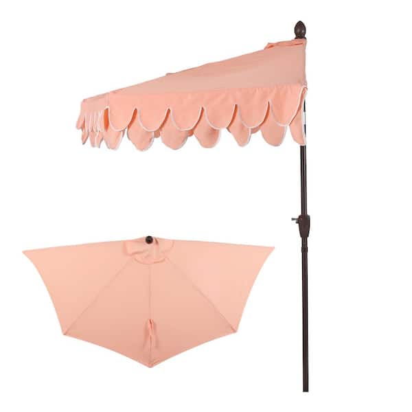 JONATHAN Y Terrace Arc 9 ft. Classic MidCentury Scalloped Fringe Market ...